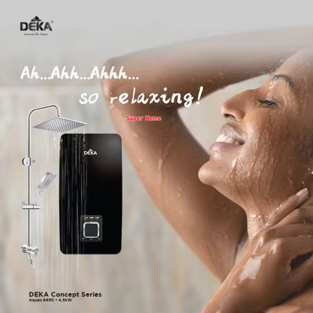 Deka Water Heater AQUAS 66RS with Rain Shower DC Inverter Booster Pump ...