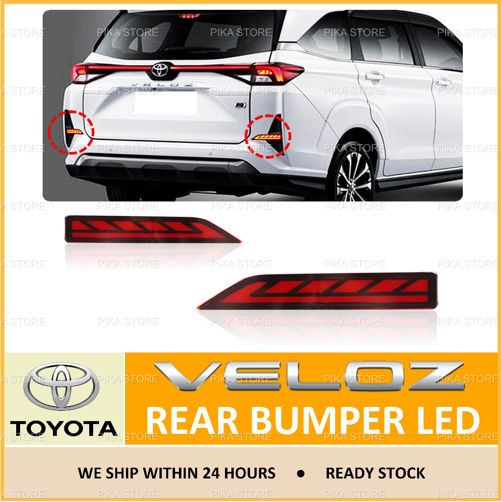 Toyota Veloz 2022 2023 LED Car Rear Bumper Reflector Brake Light DRL ...