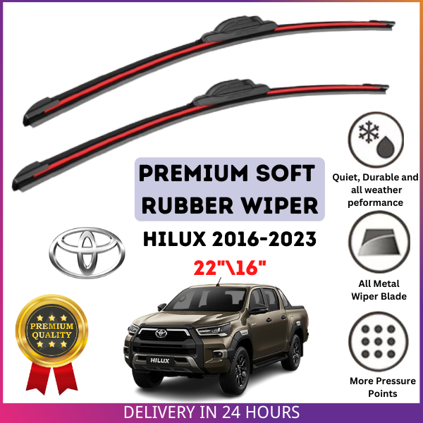 TOYOTA HILUX REVO ROGUE ROCCO 2016-2023 PREMIUM SOFT RUBBER WIPER BLADE (2PCS/SET) | Shopee Malaysia