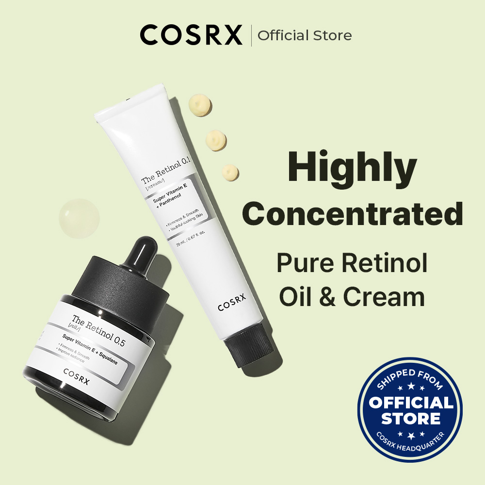 [COSRX OFFICIAL] The Retinol Cream & Oil (20ml), Powerful Wrinkle ...