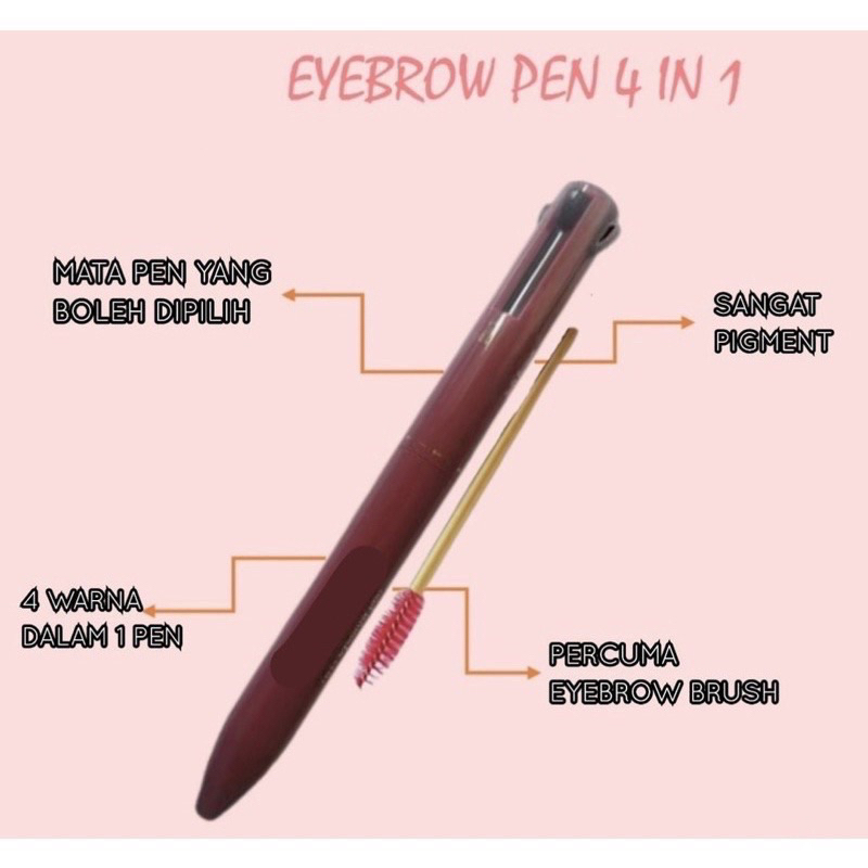 ??EYEBROW PEN 4IN1 WATERPROOF SUPER CANTIK PIGMENTED EYEBROW Mua Bellaz ...