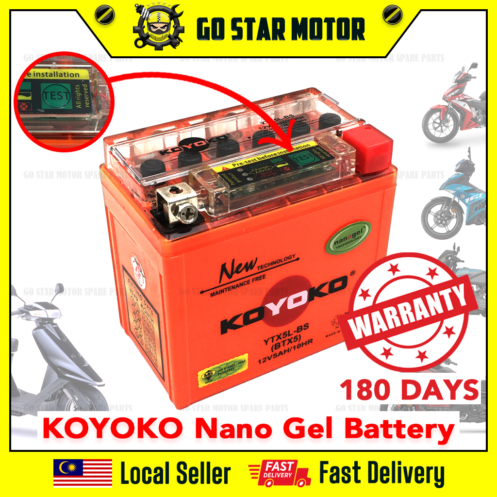 (WARRANTY) KOYOKO Motorcycle Battery Bateri Motor RXZ LC135 Y125 Y110 ...