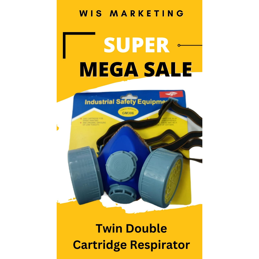NP306 Twin Double Cartridge Respirator Mask Racun Chemical Mask Dust ...
