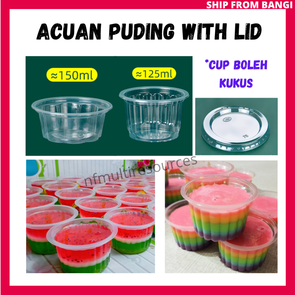 Acuan Puding Disposable Pudding Cup + Lid Jelly Bekas Agar Agar ...