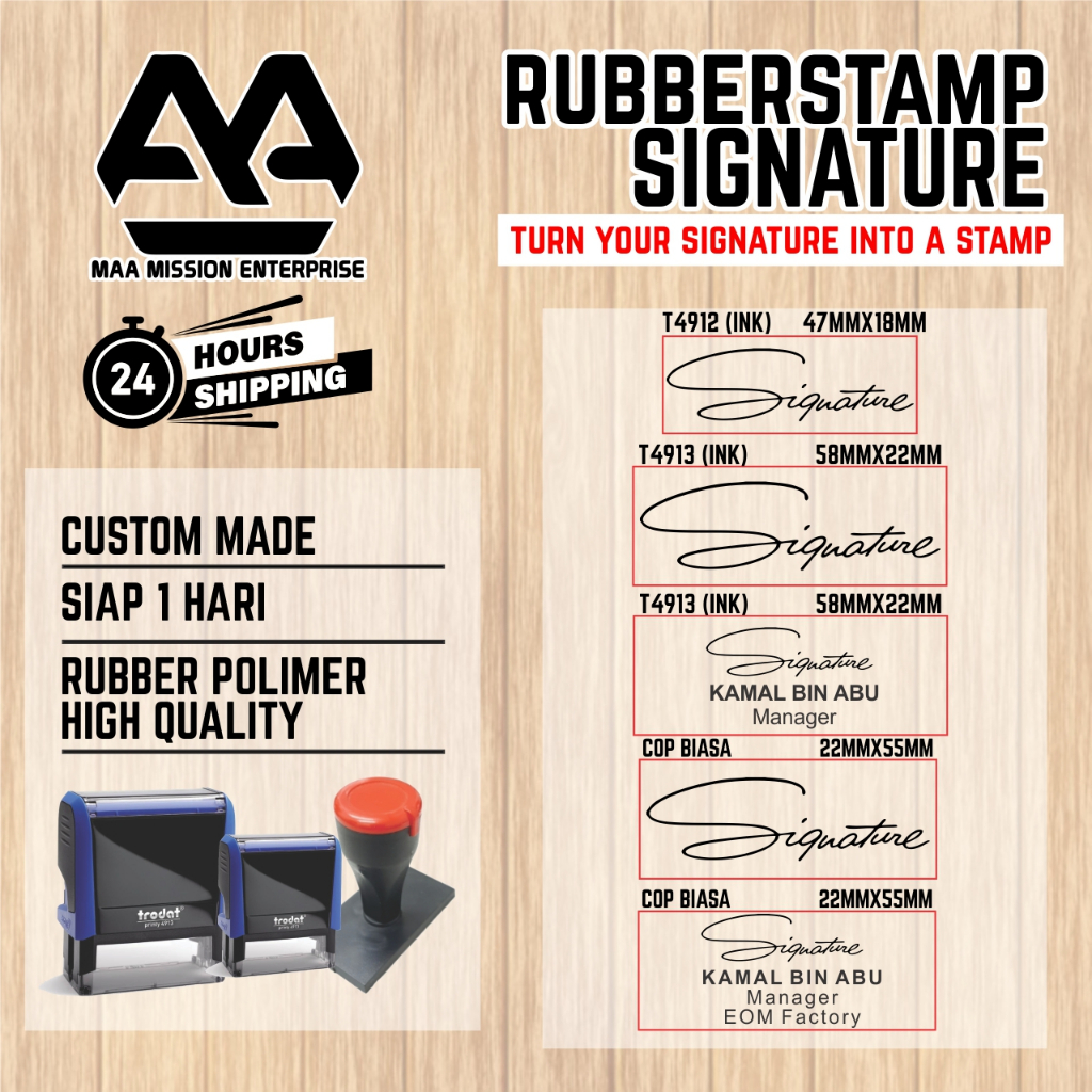 Signature Stamp Chop / Parcel Receive Chop / Invoice Chop | Shopee Malaysia