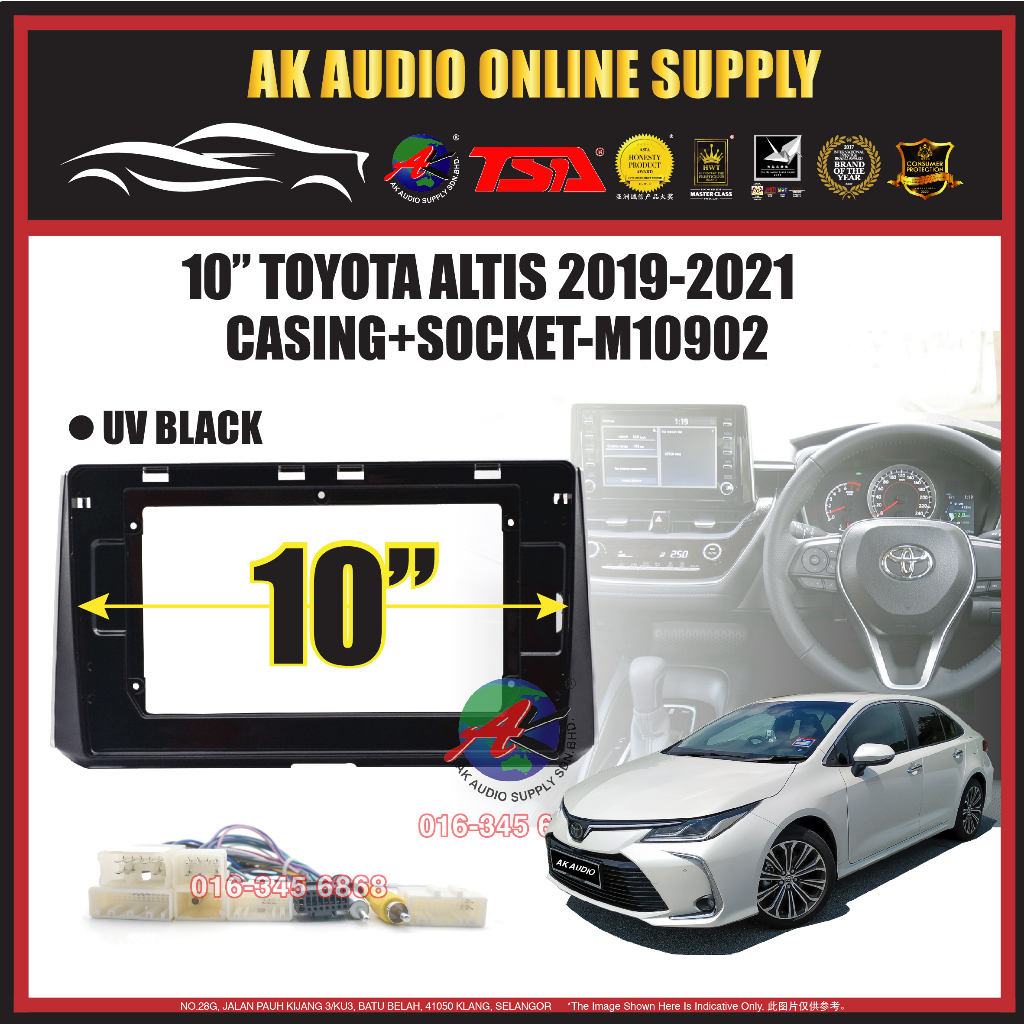 Toyota Corolla Altis 2019 - 2021 Android 10" Inch Casing + Socket ...