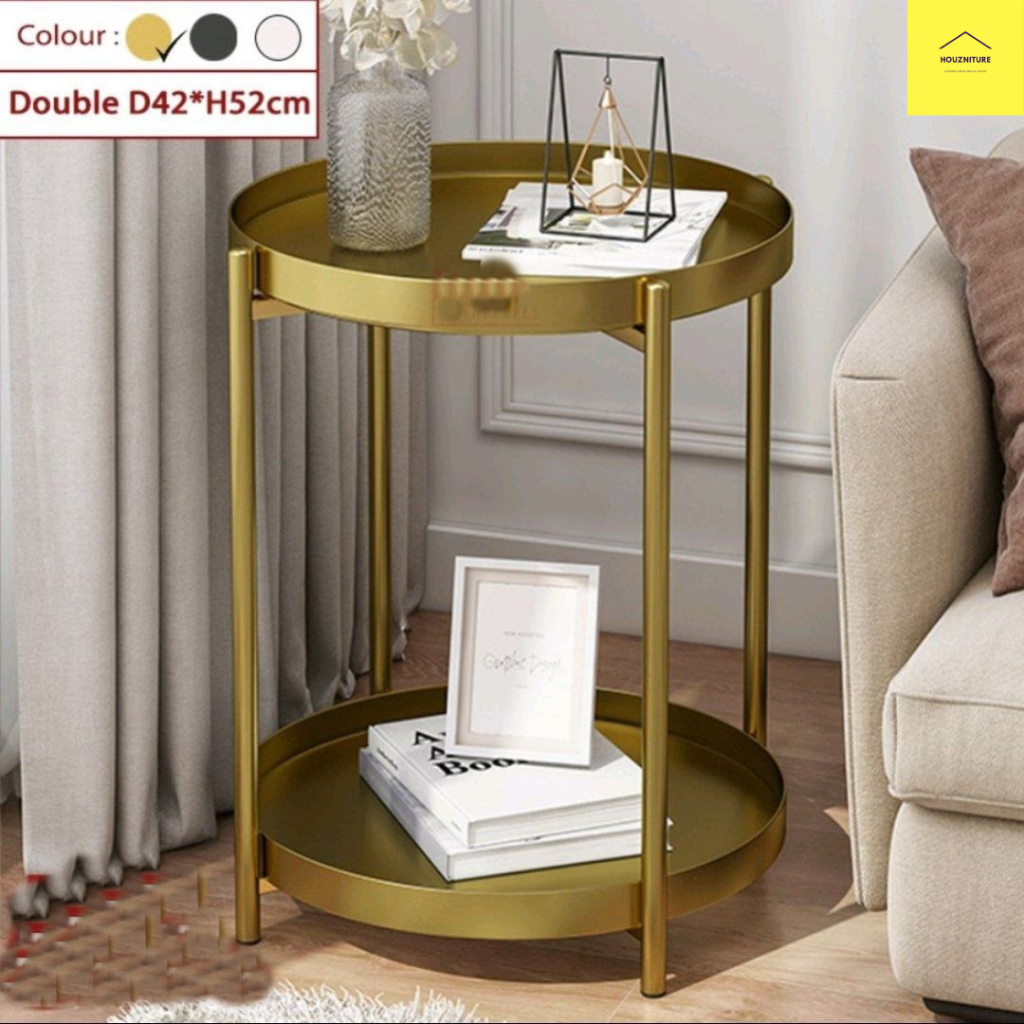 Steel Round Tray Designed Coffee Table Side Table (D42cm*H52cm ...