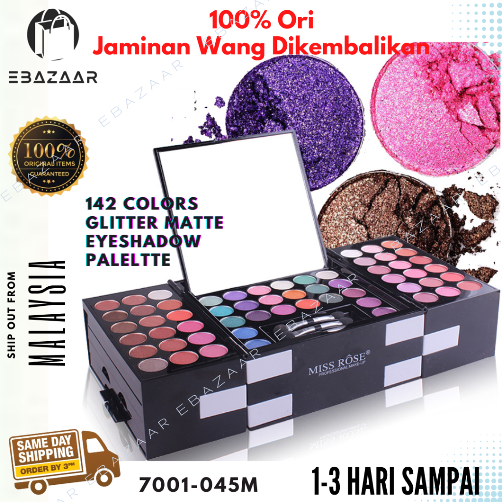 MISS ROSE Make Up Matte 142 Warna Pembayang Mata 3 Warna Blush 3 Warna ...