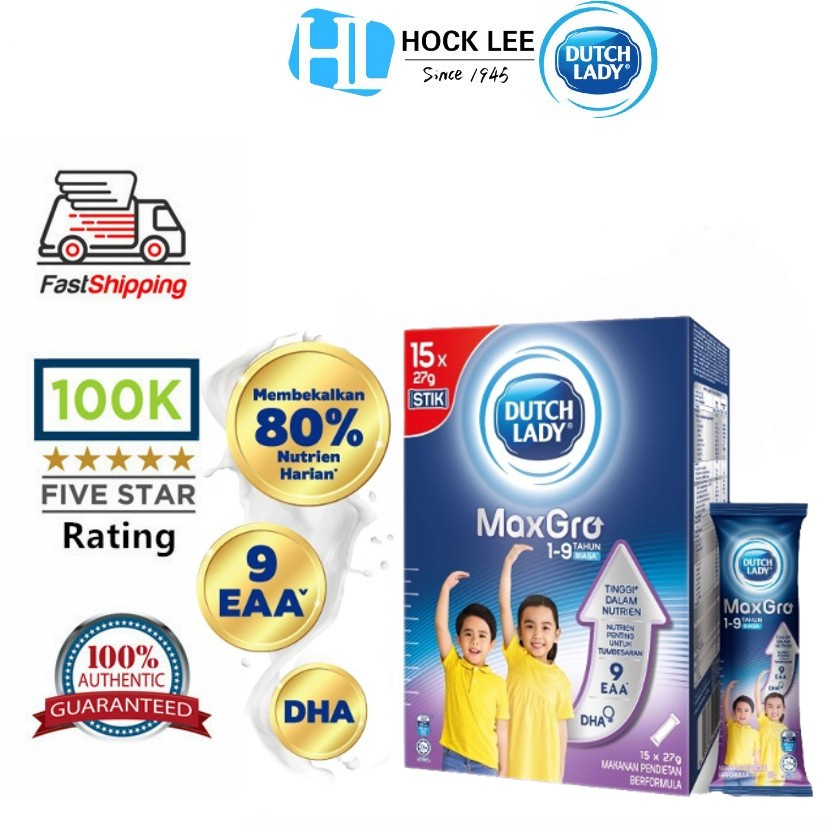 RM28.35 after coin cashback* Dutch Lady MaxGro 1-9 years (15 x 27g ...