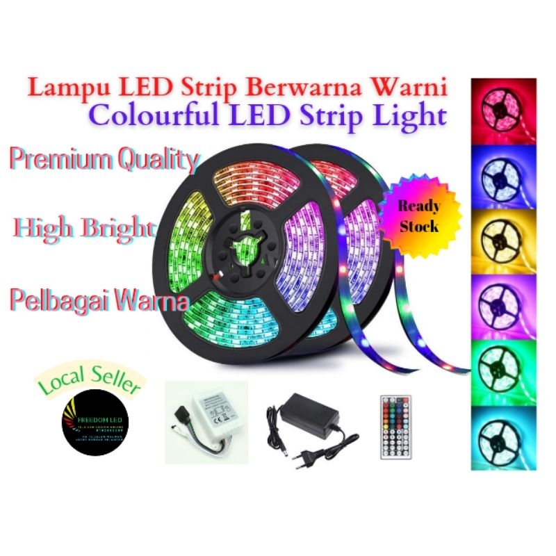 5M LED Strip Light 2835/5050 DIY LED with remote controller | Shopee ...