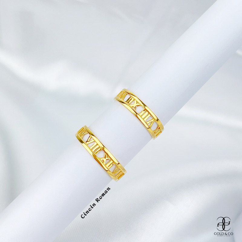 [Gold & Co]New Ring Emas 916 Cincin Roman Gold 916 Emas Tulen | Shopee Malaysia