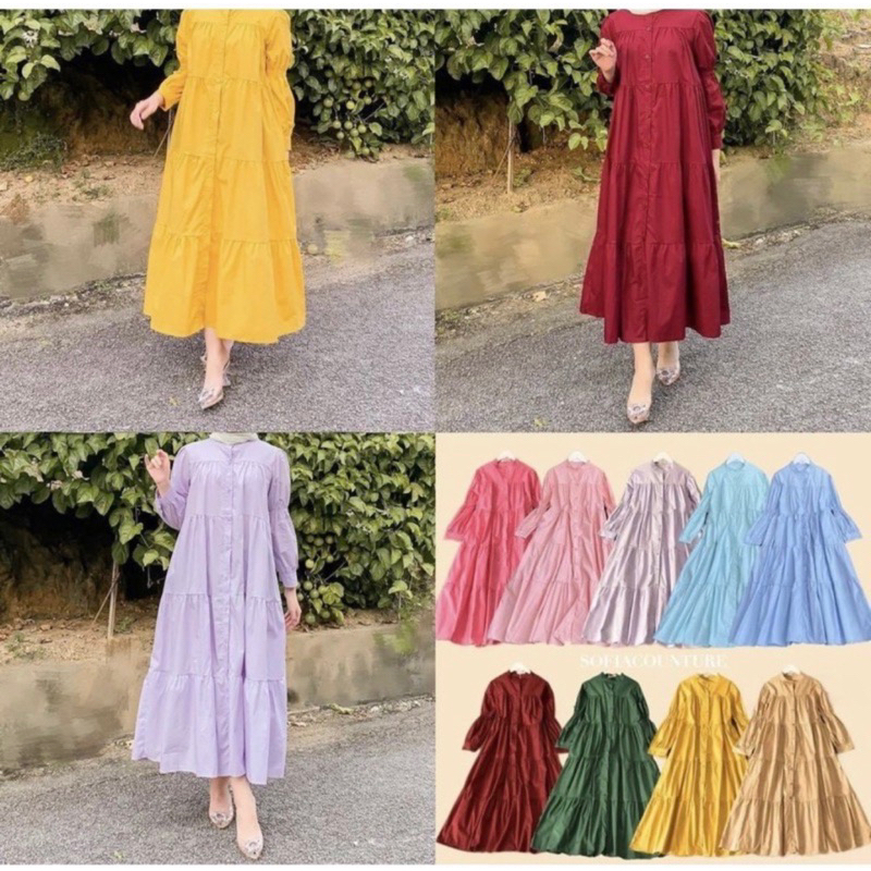READY STOCK DRESS FULL BUTTON WOMEN VIRAL KOREA KEMBANG TERKINI JUBAH ...