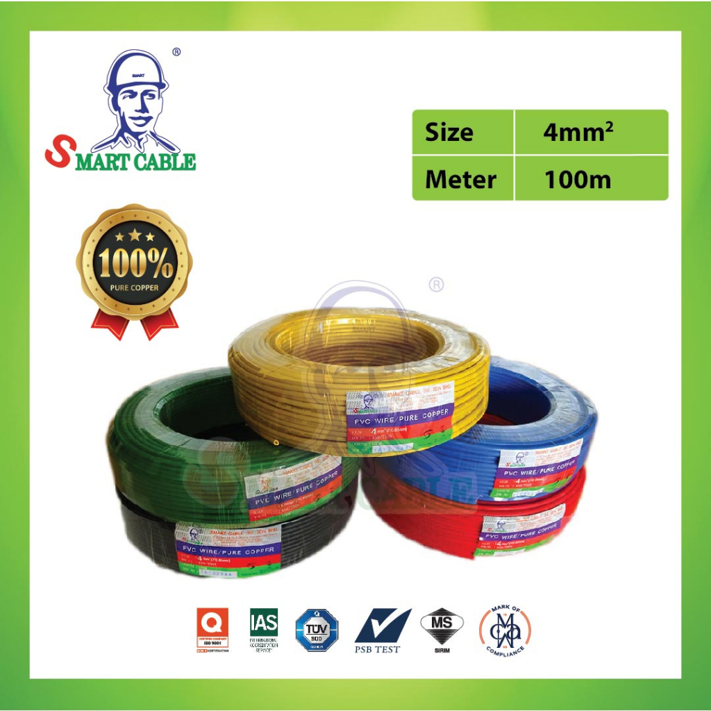 Ready Stock SMART PVC Insulated Cable 4mm ( Auto Control Cable / Made ...