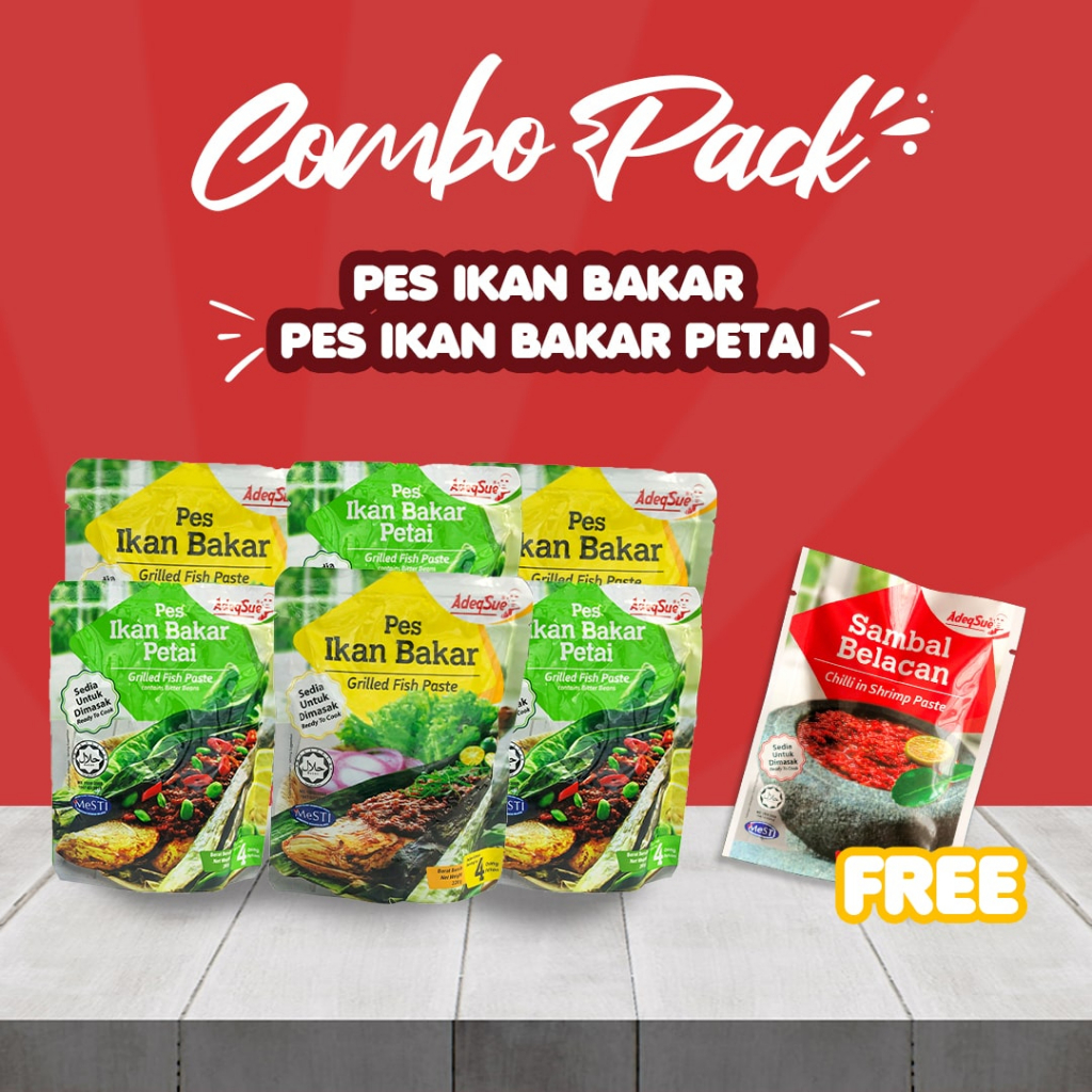 Combo Pack AdeqSue (Pes Ikan Bakar, Pes Ikan Bakar Petai) | Shopee Malaysia