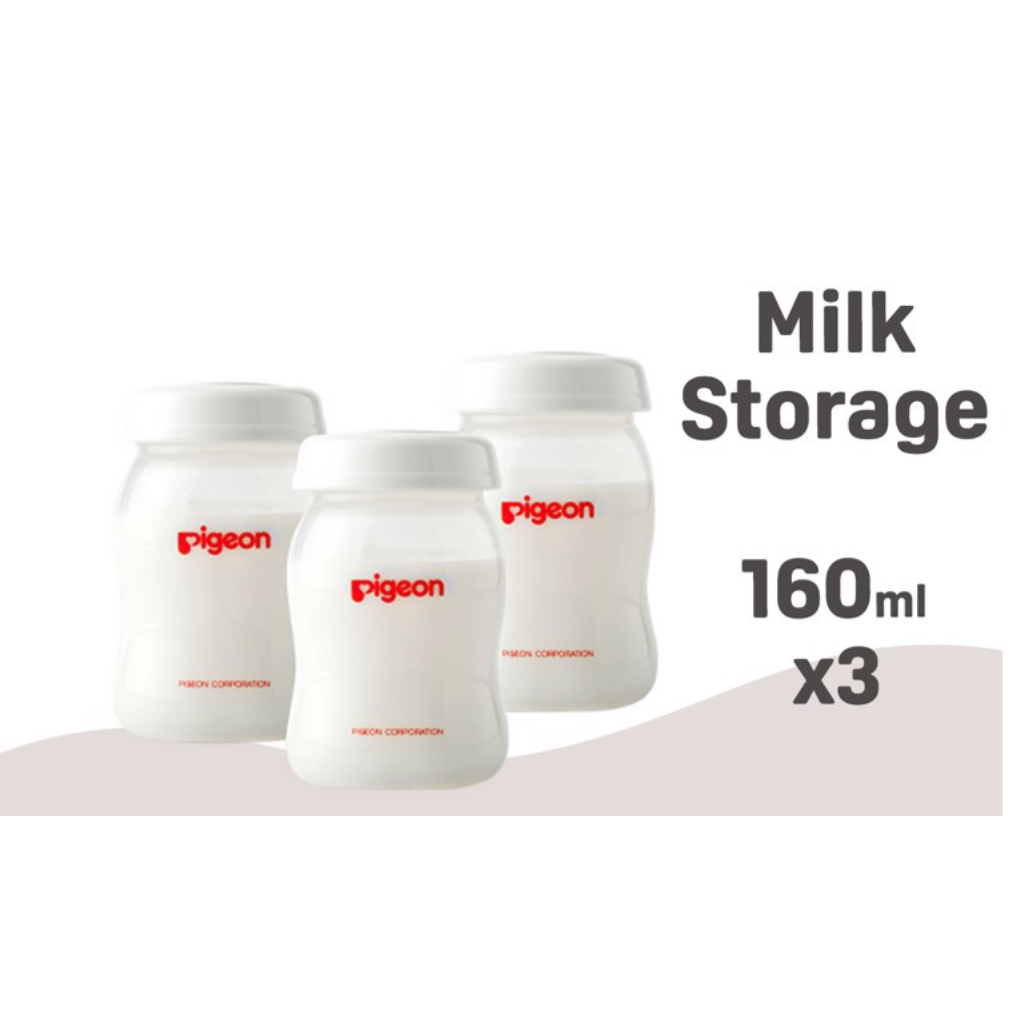 PIGEON Breastmilk Storage Bottles Wide Neck (160ml x 3 Bottles) | Shopee Malaysia