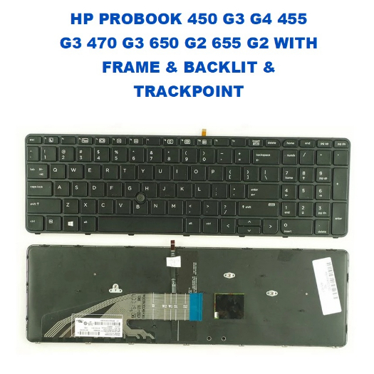 HP PROBOOK 450 G3 G4 455 G3 470 G3 650 G2 655 G2 WITH FRAME & BACKLIT ...