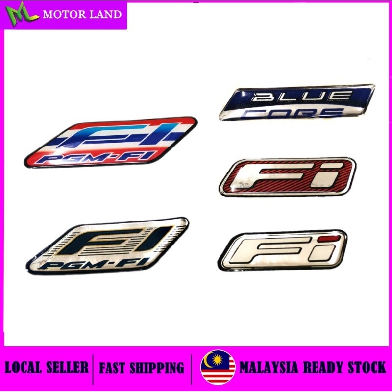 HONDA YAMAHA EPOXY STICKER LOGO FI FI-PGM BLUE CORE FUEL INJECTION ...
