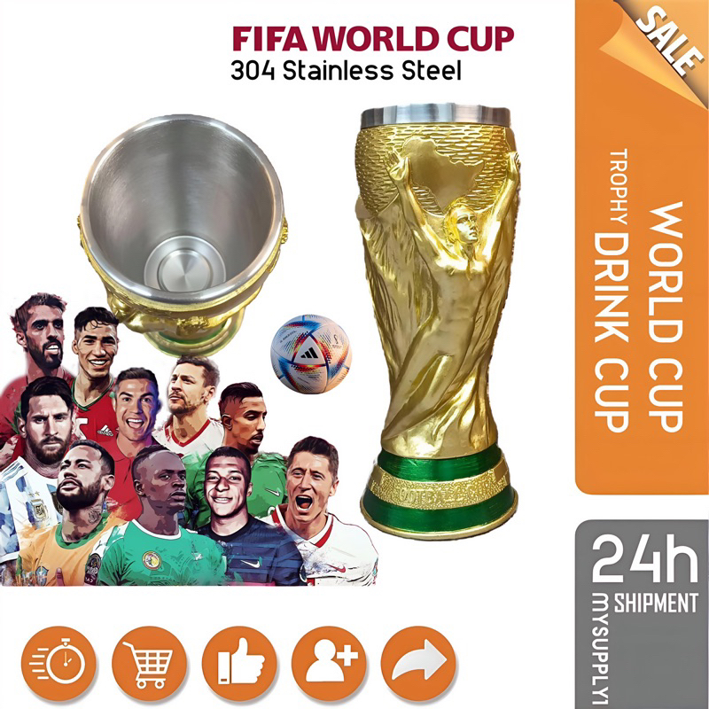 FIFA World Cup Trophy Drink Cup 304 Stainless Steel | Shopee Malaysia