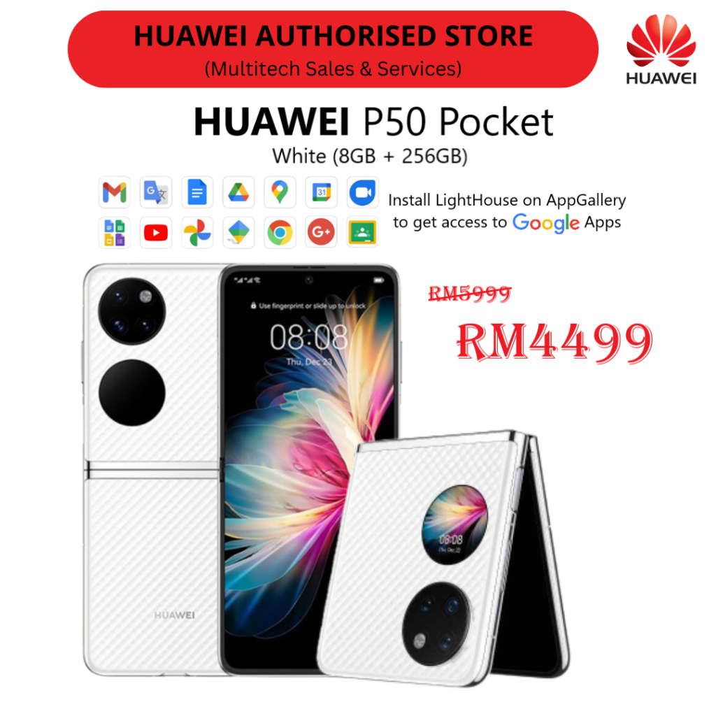 Huawei P50 Pocket Flip Smartphone 8+256GB 4000mah Battery Capacity ...