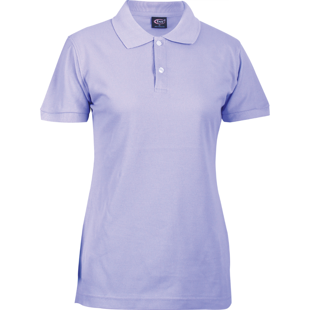 Female 2183 New Lavender Color Ladies Cutting Cotton Polo Collar T ...