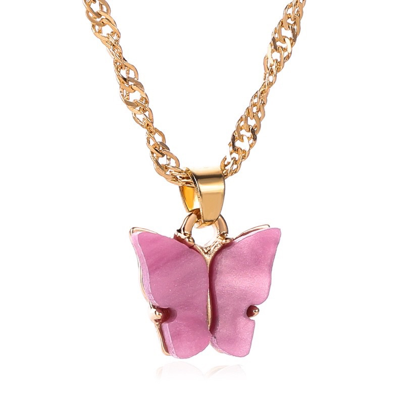 Purple Butterfly Necklace Women | Shopee Malaysia