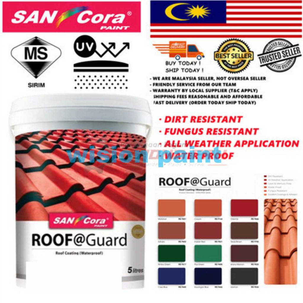 5 Litre SANCORA ( Roof Guard Roof Coating ) Waterproof / Cat Bumbung 5 ...
