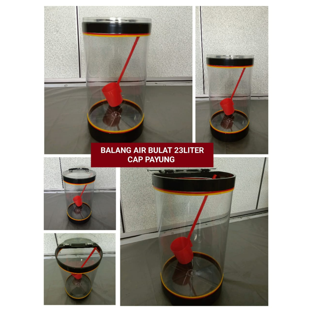 BALANG AIR BULAT 23 LITER HITAM CAP PAYUNG | Shopee Malaysia