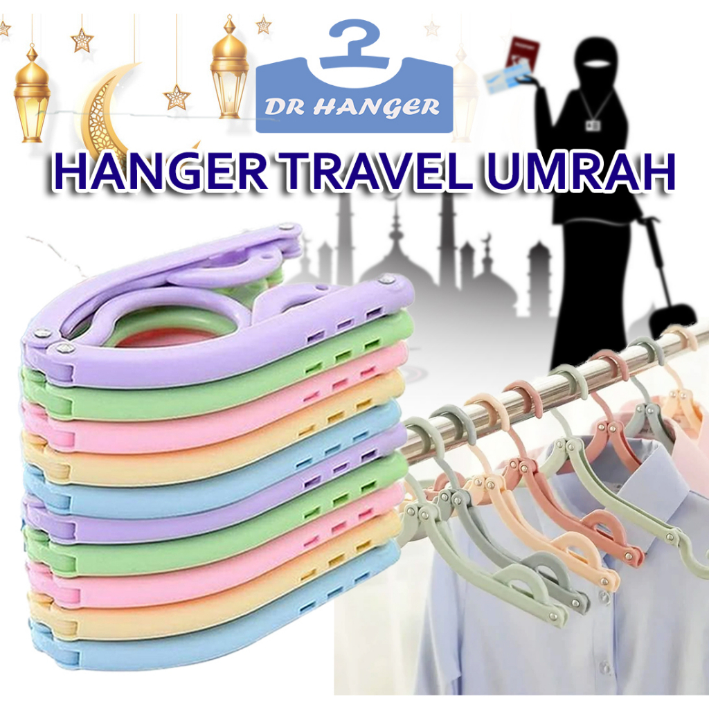 Portable Foldable Hanger Travel Umrah Travel Cloth Hanger Henger Baju ...