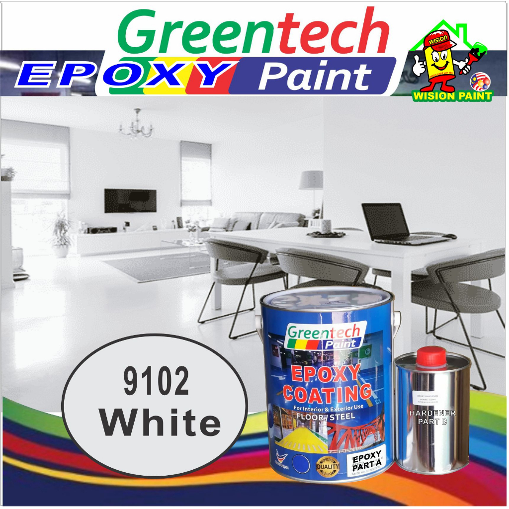 KE9102 WHITE Epoxy Floor Paint ( GREENTECH EPOXY ) rumah epoxy cat ...