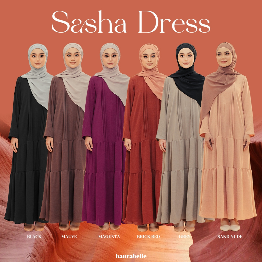 SASHA DRESS ORIGINAL HAURABELLE DRESS MUSLIMAH | Shopee Malaysia
