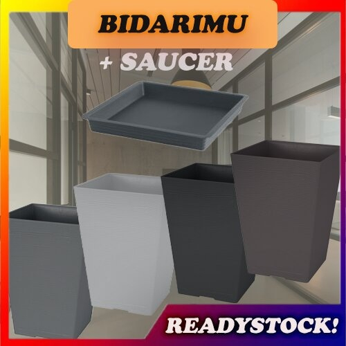 Square Plastic FREE SAUCER Nursery Flower Pot High (Pasu Bunga Pokok ...