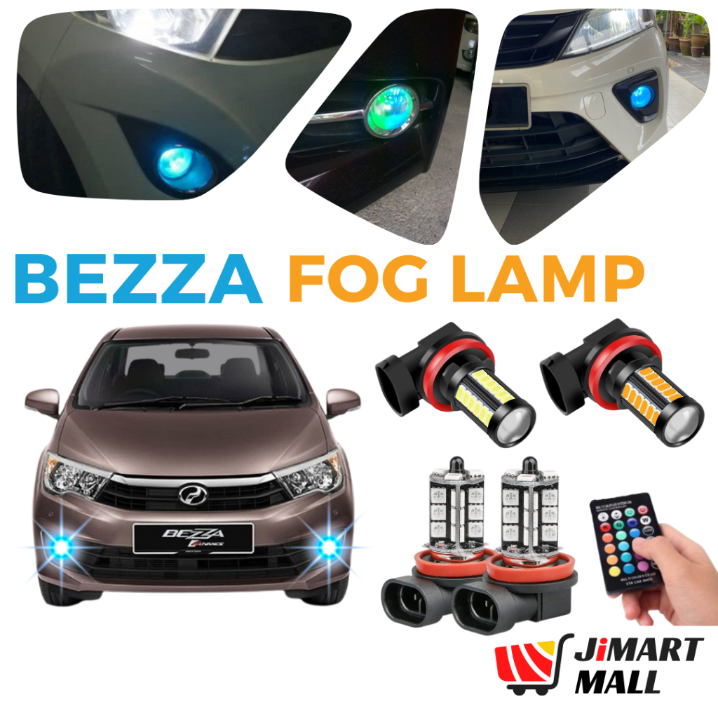 PERODUA BEZZA FOG LAMP LED BULB RGB Remote White Yellow Multi Color ...