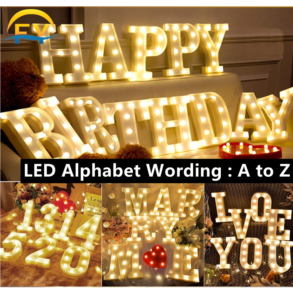 FY English Letter Alphabet Wording LED Light Decor Christmas Propose ...