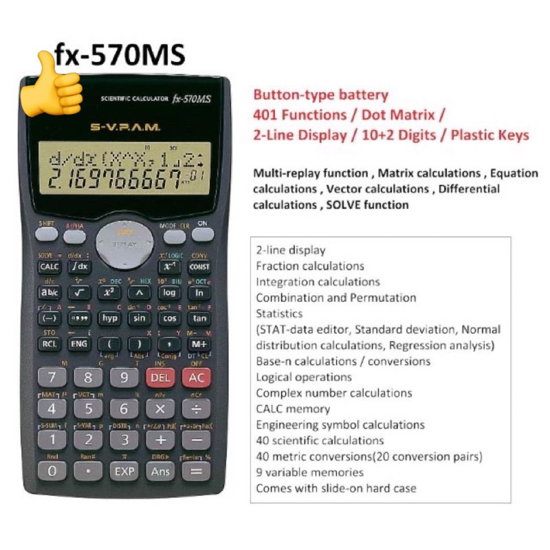 Scientific Calculator for school and office FX-570MS | Shopee Malaysia