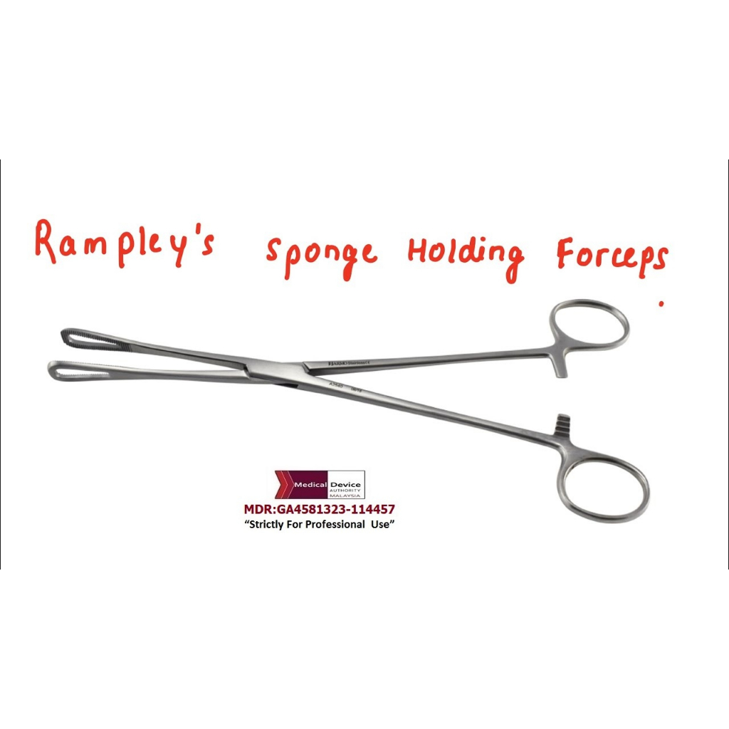 RAMPLEY SPONGE FORCEPS STRAIGHT CURVED SURGICAL MEDICAL USE | Shopee ...