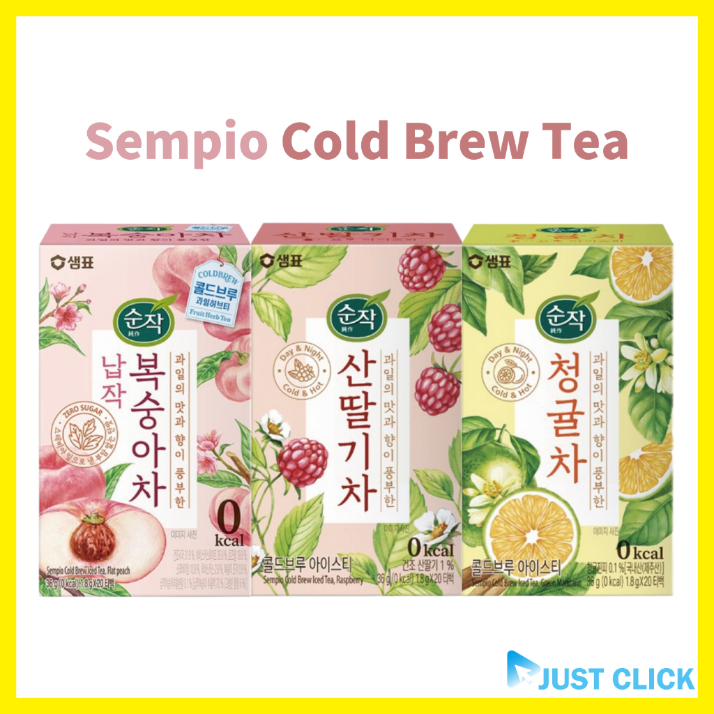 [SEMPIO] 0Kcal Cold Brew Tea 20T (Flat Peach, Green Tangerine, Raspberry) Korean Iced Tea Damtuh ...