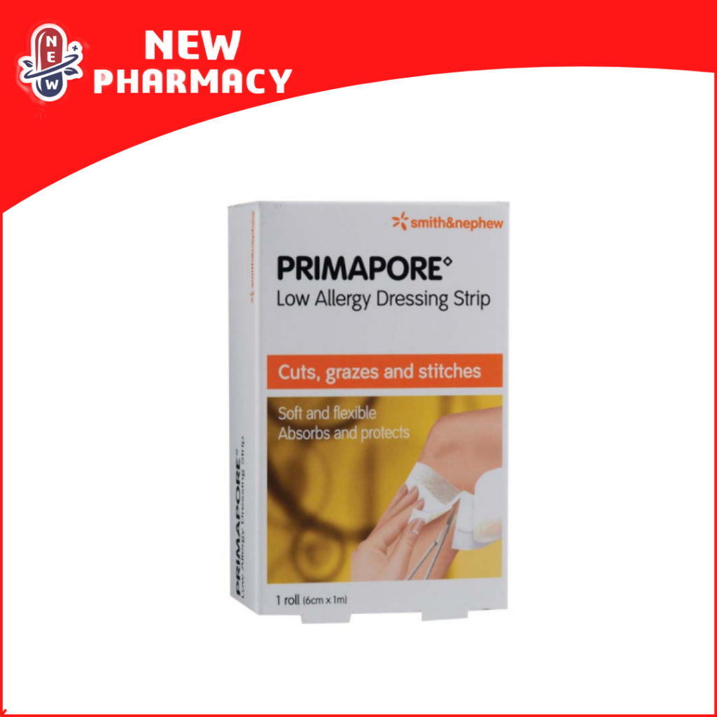 Smith&Nephew Primapore Low Allergy Dressing Strip 1roll(6cm x 1m ...