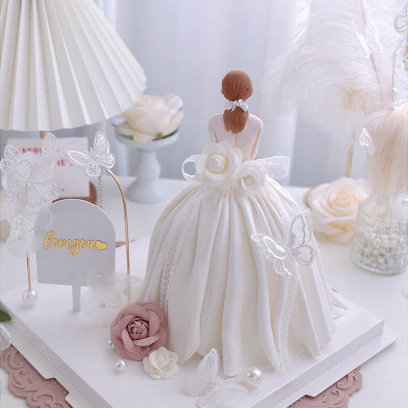 Goddess Back View Cake Decoration Insert Card Wedding Wedding Dress ...