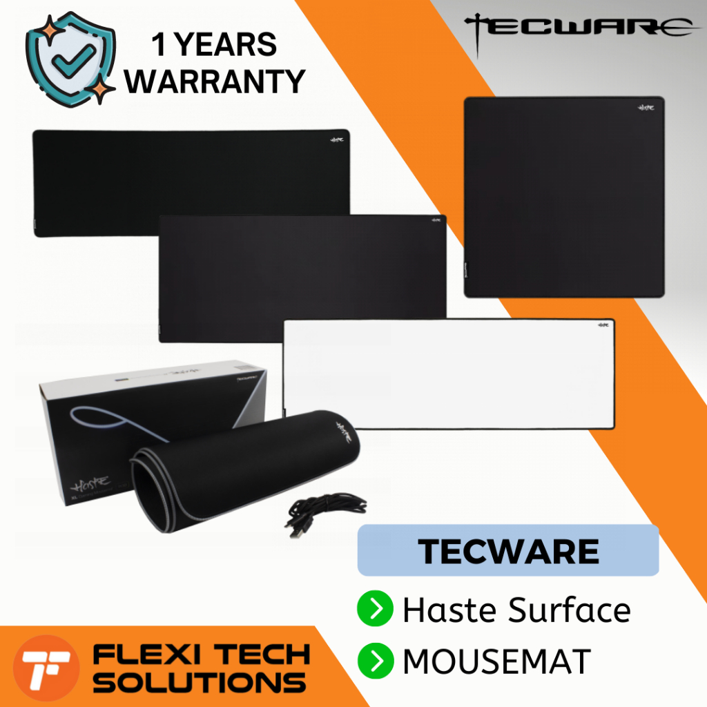 Flexi Tech TECWARE HASTE Smooth / Rough Surface Gaming Mouse Pad XXL / 3XL / L Size ( Black ...