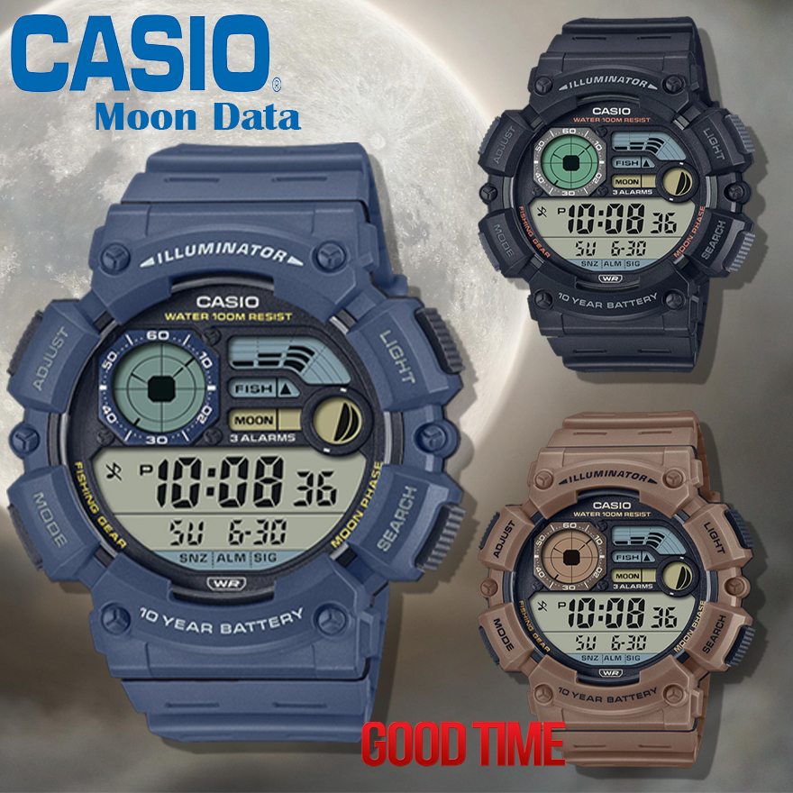 CASIO ORIGINAL WS-1500H FISHING MODE DIGITAL MEN WATCH JAM TANGAN LELAKI (2 YEARS WARRANTY ...