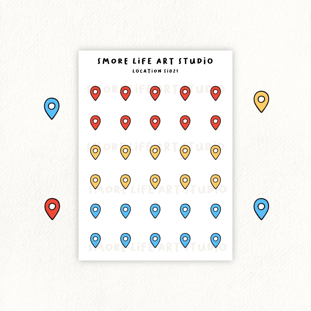 Location Icon Stickers, Landmark Icon Stickers, Place symbol Sticker ...