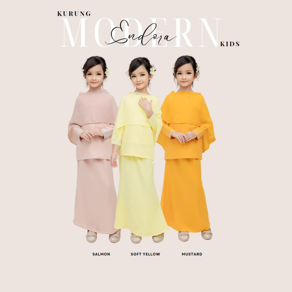 NEW DESIGN KURUNG MODEN ENDORA KIDS IN 3 COLOUR I NIKAH I TUNANG I ...