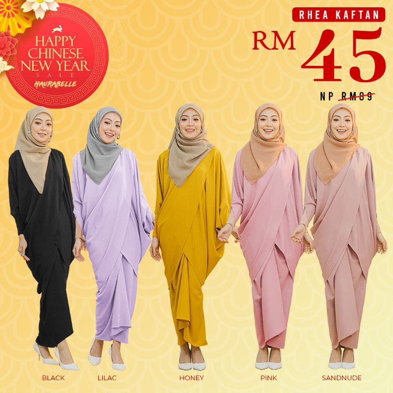 [ READY STOCK ] PART I RHEA KAFTAN BY HAURABELLE BOLD COLOUR | Shopee ...