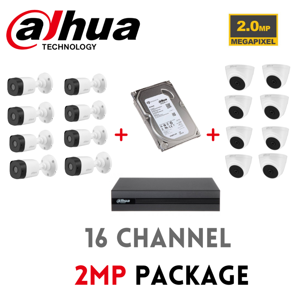 DAHUA CCTV 16 CH Set Full HD 1080P 2MP-4MP DVR & Hardisk XVR1B16H-I/HAC ...