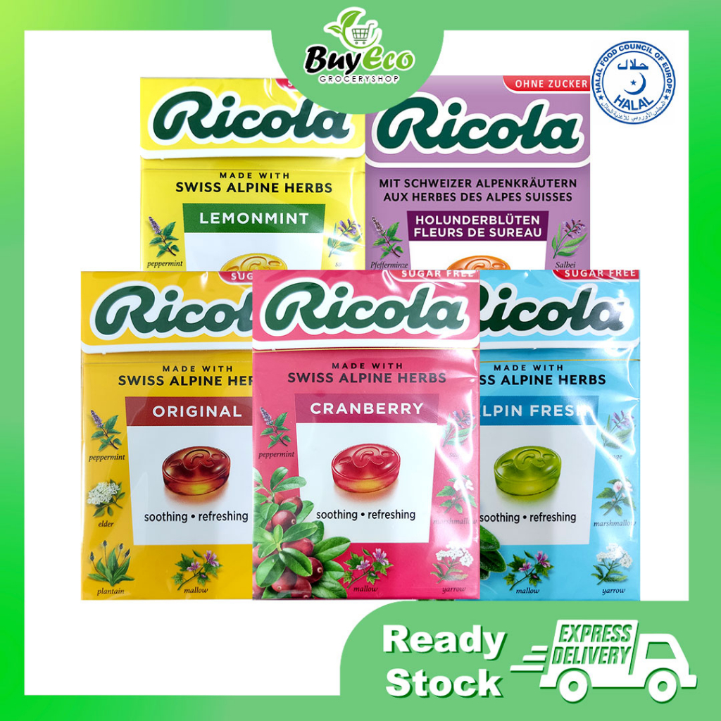 Ricola Herb Swiss Herb Lozenges 40g Sore Throat Lozenges Fisherman Candy Gula Sakit Tekak ...