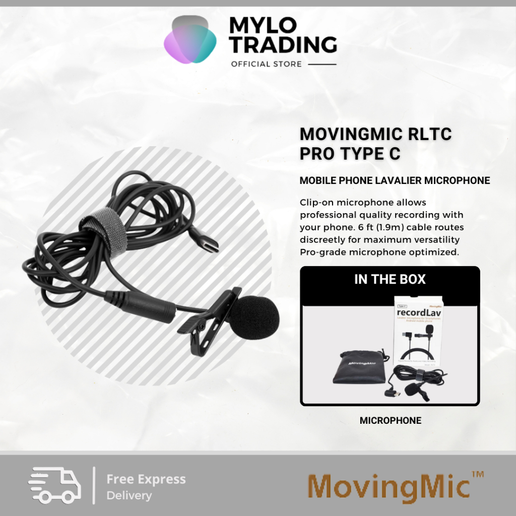 Movingmic RLTC / RLTC PRO Small Type-C Muff Lapel Mic Dynamic Omni ...