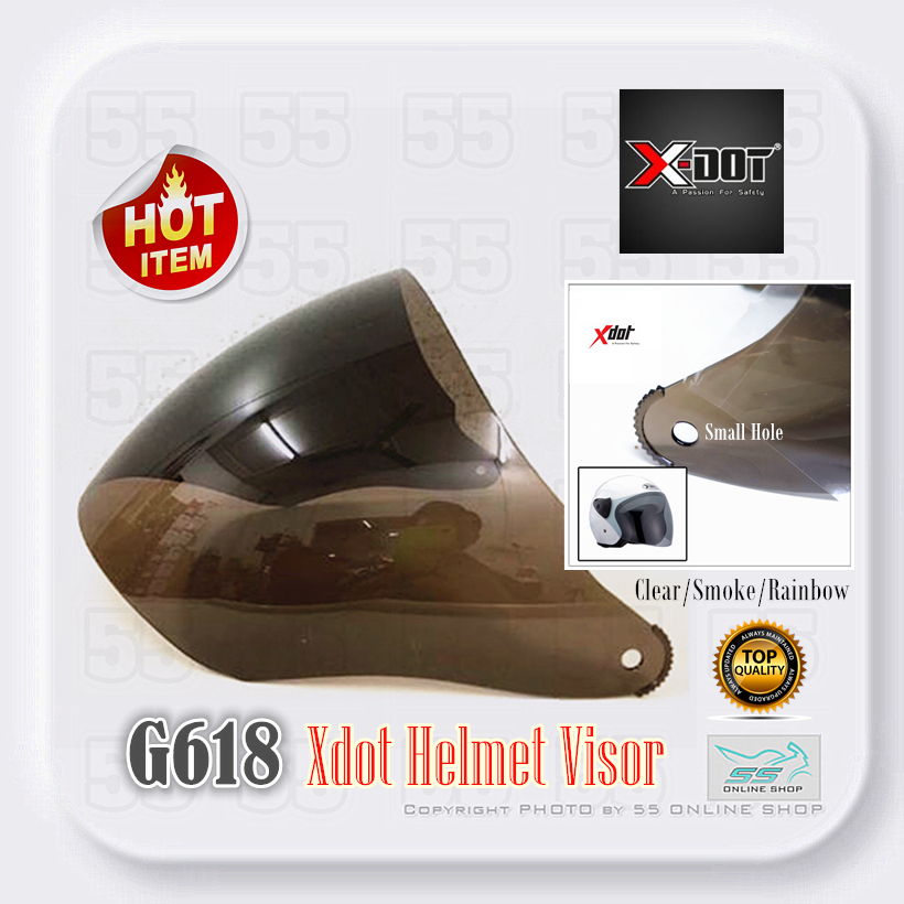 XDOT Helmet Visor Small Hole G618 Helmet Visor X Dot G 618 Smoke ...