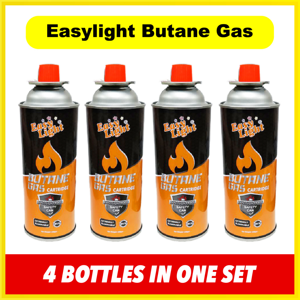 100% Original Easylight Butane Gas Cartridge 4 Bottle In 1 Set 230 Gram ...