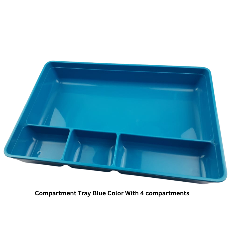 Blue compartment tray plastic polypropylene with 4 compartments ...