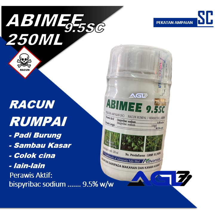 Abimee 9.5SC 250ml / Racun Rumput Colok Cina / Padi Burung | Shopee ...